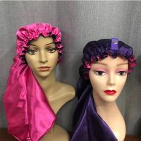 China Hot Pink Purple Satin Sleep Turban For Curly Hair 33 Inches for sale