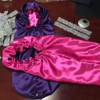 China Hot Pink Purple Satin Sleep Turban For Curly Hair 33 Inches for sale