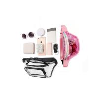 China Sport Shopping PVC Transparent Waist Toiletry Bag With BS Plastic Buckle for sale