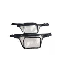 China Sport Shopping PVC Transparent Waist Toiletry Bag With BS Plastic Buckle for sale