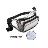 China Sport Shopping PVC Transparent Waist Toiletry Bag With BS Plastic Buckle for sale