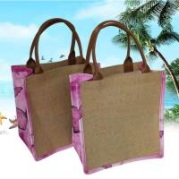 China Fashion Resuable Handheld Shopping Bag Casual 100% Jute Tote Bags for sale