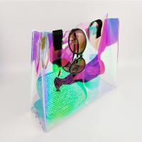 China Hasp Closure Transparent PVC Bags Holographic Clear PVC Tote Bag for sale