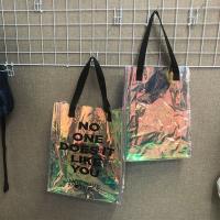 China Hasp Closure Transparent PVC Bags Holographic Clear PVC Tote Bag for sale