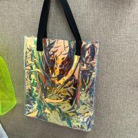 China Hasp Closure Transparent PVC Bags Holographic Clear PVC Tote Bag for sale