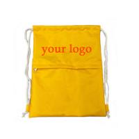 China Gym Sports School Polyester Drawstring Backpack Silk Printing for sale