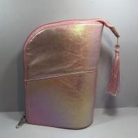 China Girl Students 4 Pockets Tassel Makeup Kit Bags 17*8*20cm Pink PU Shell for sale