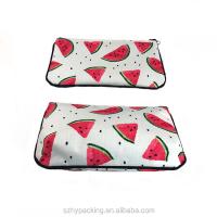 China Polyester 210D Flat Cosmetic Makeup Bag Heat Transfer Printing for sale