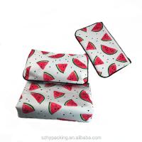 China Polyester 210D Flat Cosmetic Makeup Bag Heat Transfer Printing for sale