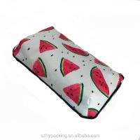 China Polyester 210D Flat Cosmetic Makeup Bag Heat Transfer Printing for sale