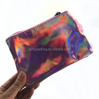 China Fashion Holographic PU Makeup Kit Bags 20*12cm Zipper Closure for sale