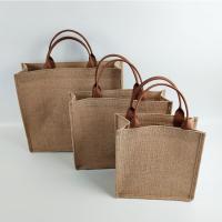 China Medium Size 30-50cm Handheld Shopping Bag Jute Linen Bags for sale