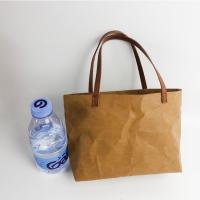 China Washable Kraft Paper Lunch Tote Bag Food Packing Non Toxic for sale