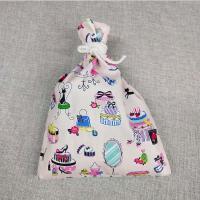 China Jute Linen Cosmetic Drawstring Bags for sale
