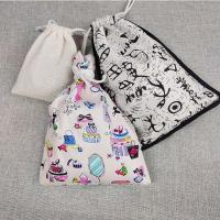 China Jute Linen Cosmetic Drawstring Bags for sale