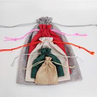 China Cotton Canvas Makeup Kit Bags Single String Double String Mini Jute Linen Bags for sale