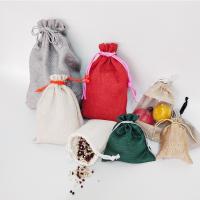 China Cotton Canvas Makeup Kit Bags Single String Double String Mini Jute Linen Bags for sale