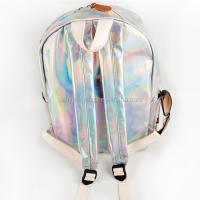 China Waterproof PU Leather Pink Holographic Backpack 320g-350g Lightweight for sale