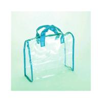 China Heat Seal EVA PVC Plastic Bags Soft Loop Handle PVC Zipper Bags for sale