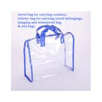 China Heat Seal EVA PVC Plastic Bags Soft Loop Handle PVC Zipper Bags for sale