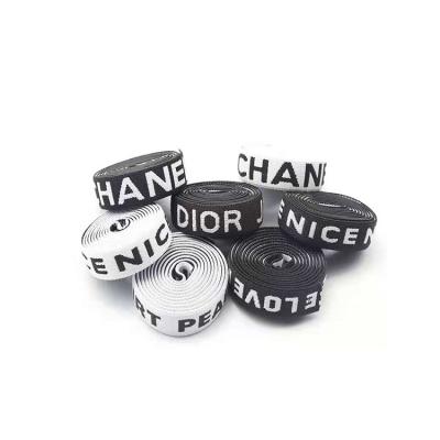 China Elastic Hair Head Wrap Band Jacquard White Logo 9.5 Inches Long for sale