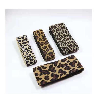 China Low MOQ Customized Jacquard White Logo For  Black Elastic  Hair Head Wrap Rubber Band for sale