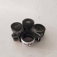 China Low MOQ Customized Jacquard White Logo For  Black Elastic  Hair Head Wrap Rubber Band for sale