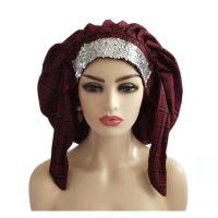 China Bling Applique Cotto Night Sleep Hat Single Layer With Adjustable Bands for sale