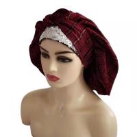 China Bling Applique Cotto Night Sleep Hat Single Layer With Adjustable Bands for sale