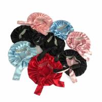 China Unisex Applique Sleeping Hair Bonnets Satin Cap For Curly Hair for sale