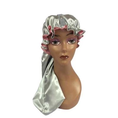 China Ruffle Edges Wide Braid Band Sleeping Hat For Curly Hair 14* 23 Inches for sale