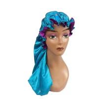 China Ruffle Edges Wide Braid Band Sleeping Hat For Curly Hair 14* 23 Inches for sale