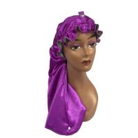 China Ruffle Edges Wide Braid Band Sleeping Hat For Curly Hair 14* 23 Inches for sale