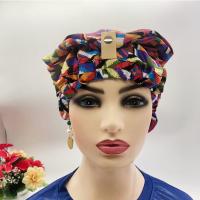 China OEM ODM Curly Hair Night Sleep Hat 100% Polyester With Elastic Band for sale