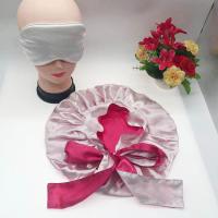 China Plain Dyed Double Layers Curly Girl Sleep Bonnet With An Eyeshade for sale