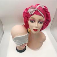 China Plain Dyed Double Layers Curly Girl Sleep Bonnet With An Eyeshade for sale