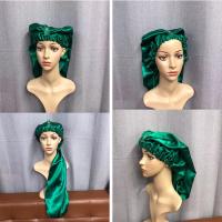 China Wholesale Curly Hair Night Sleep Hat With Adjustable Elastic Bands Satin Bonnets Silky Hat For Haircare for sale