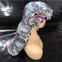 China Printed Satin Sleeping Hair Bonnets for sale