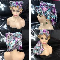China Printed Satin Sleeping Hair Bonnets for sale