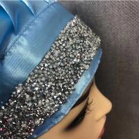 China Bling Bands Sleeping Hair Bonnets 100% Polyester Silk Lined Sleep Cap for sale