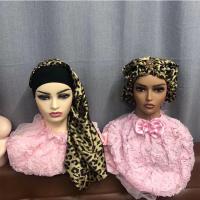 China Polyester Spandex Sleeping Hair Bonnets 21*70CM Satin Night Hair Wrap for sale