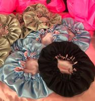 China New Fashion Night Sleep Cap For Lady Satin Elastic Bonnet Hat Reversible Head Cover Adjust Hair Wrap Accessories Whol for sale
