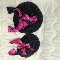 China Lady Sleeping Hair Bonnets Silk Bonnet With Tie 100% Handmade for sale