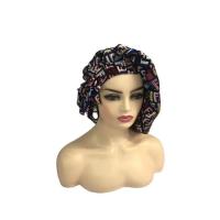 China Handmade 100% Silky Satin Adjustable Hair Bonnet PMS Color Printing for sale