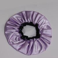 China PEVA Satin Waterproof Shower Caps Ruffled Edges Ladies Shower Cap for sale