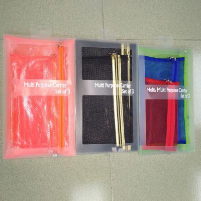 China Transparent PVC Cosmetic Pouch Plain Makeup Toiletry Bag A4 Size for sale