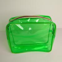 China Travel Green PVC Zipper Makeup Toiletry Bag 20*15*10cm Opp Bag Packing for sale