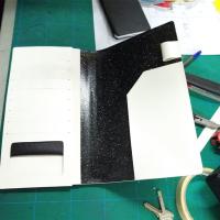China Black Solid Color Leather Yardage Book Holder A5 A4 Opp Bag Packing for sale