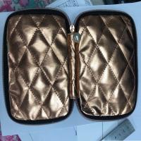 China Rose Gold PU Multifunctional Makeup Kit Bags With Cosmetic Pearl for sale