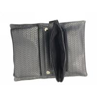 China Black PU Leather Cosmetic Makeup Bags Adults Coin And Card Purse for sale